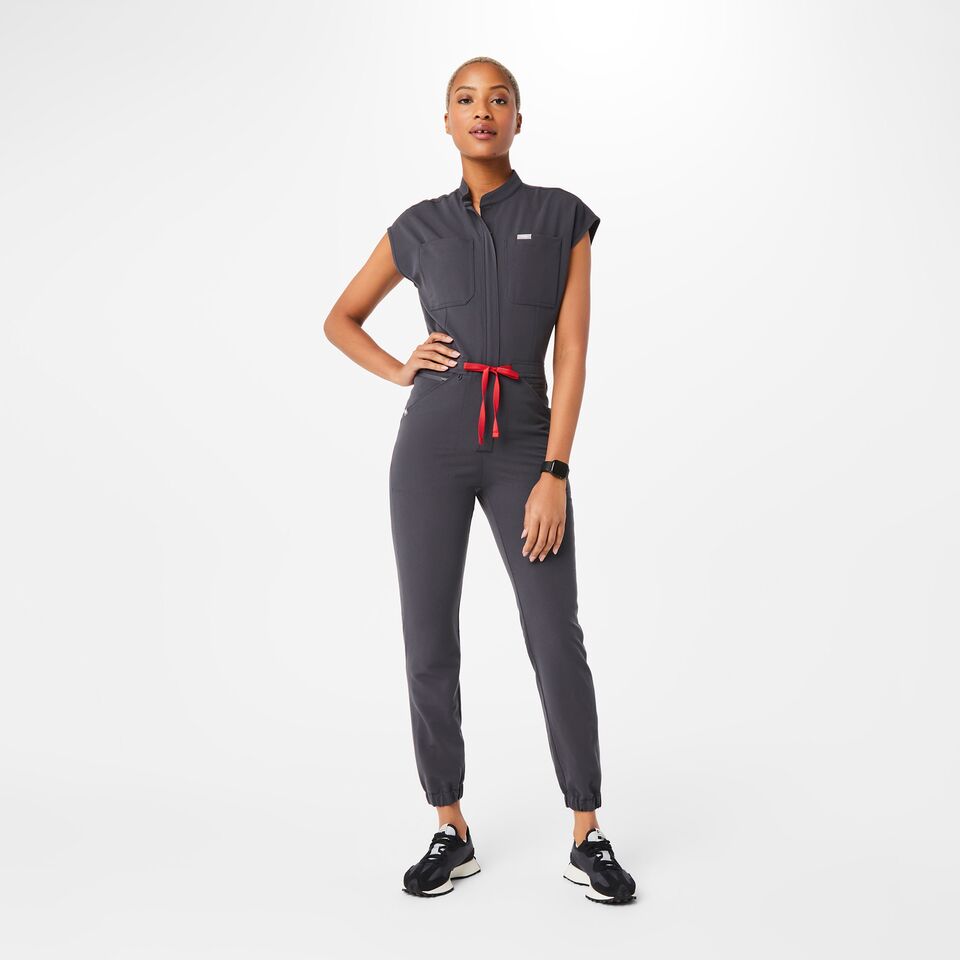 Women’s Rafaela Cargo ScrubJumpsuit™ - Charcoal · FIGS