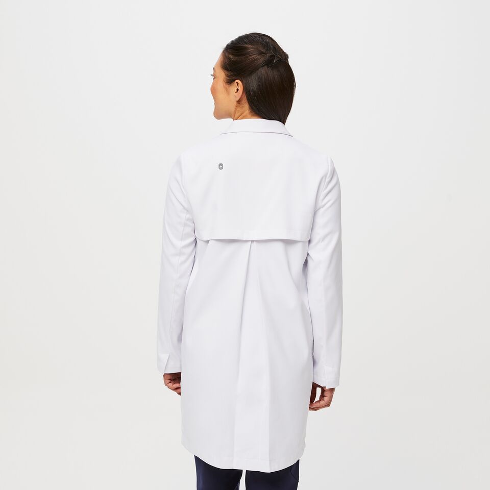 Women’s Bellevue Long Lab Coat - White · FIGS