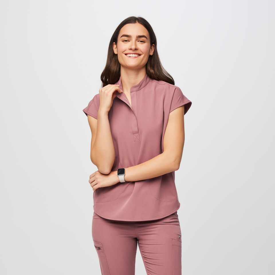 Women's Rafaela Oversized Scrub Top™ - Mauve · FIGS