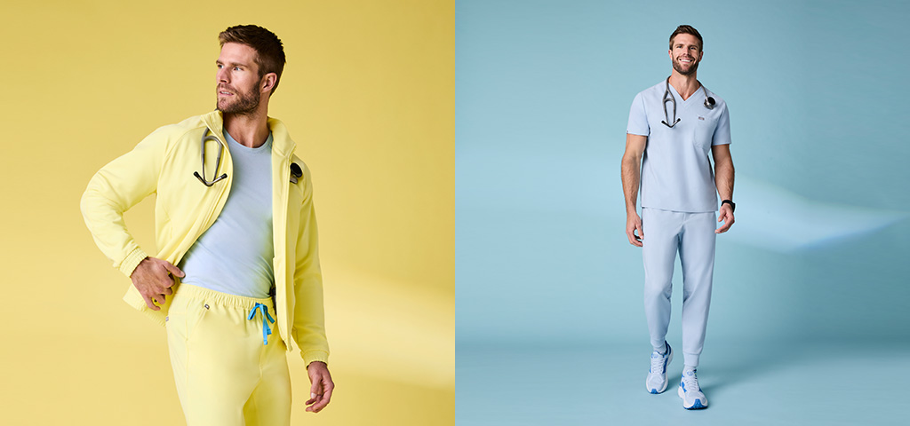 Men's Sunlight + Chambray Scrubs · FIGS