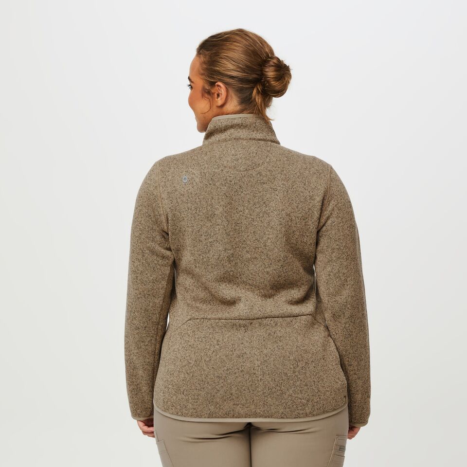 Women’s On-Shift Sweater Knit Jacket™ - Heather Latte · FIGS