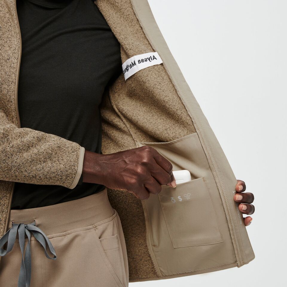 Women’s On-Shift Sweater Knit Jacket™ - Heather Latte · FIGS