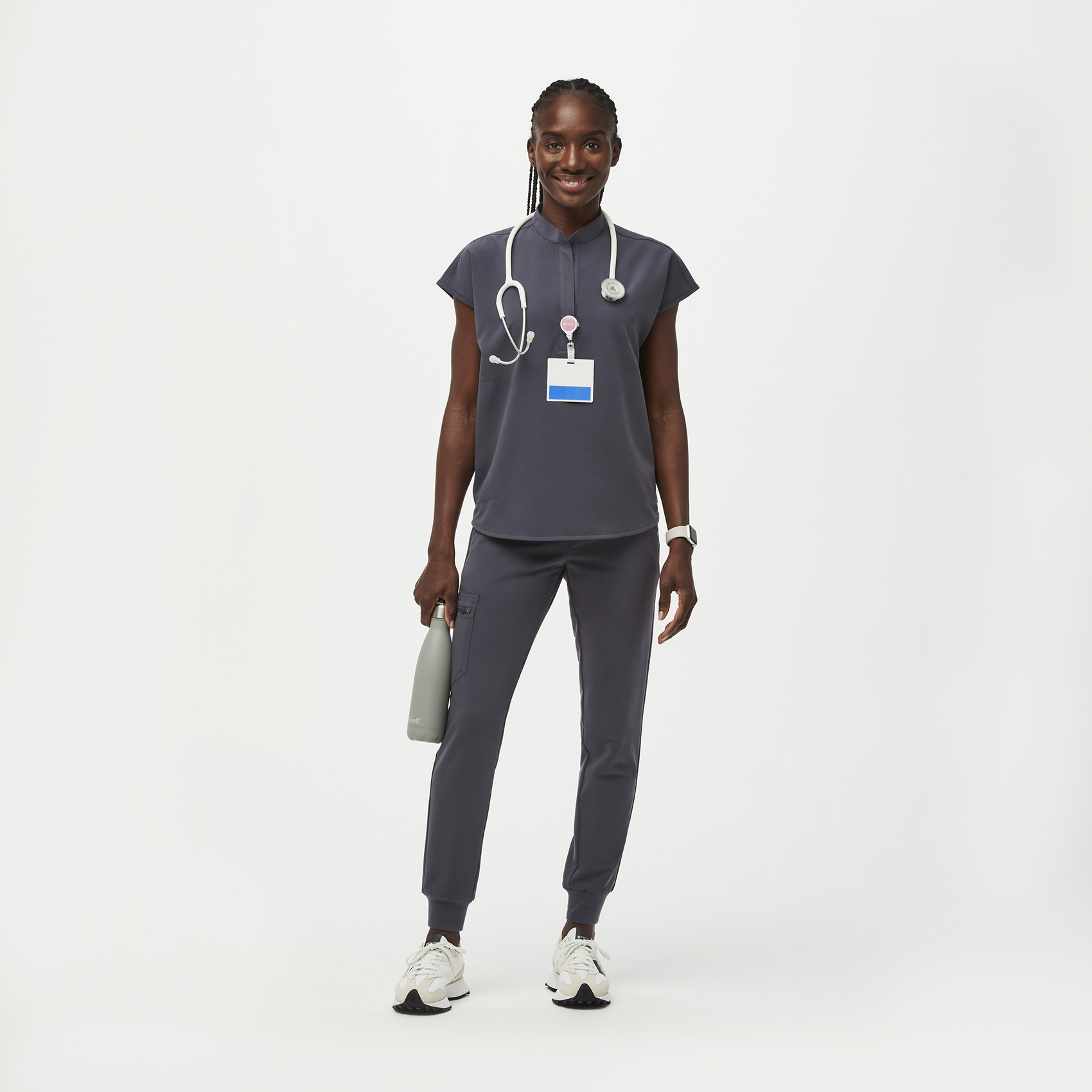 Women's Rafaela Oversized Scrub Top™ - Charcoal · FIGS