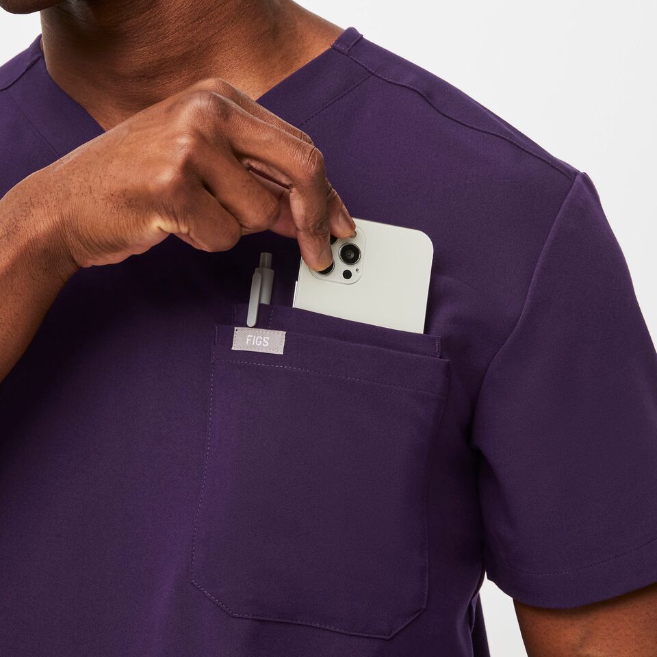 Men's Leon™ Three-Pocket Scrub Top - Purple Jam · FIGS