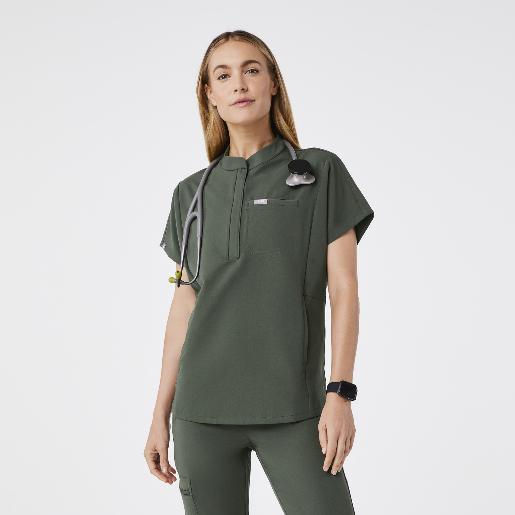 Women's Montex Classic Scrub Top - Moss · FIGS