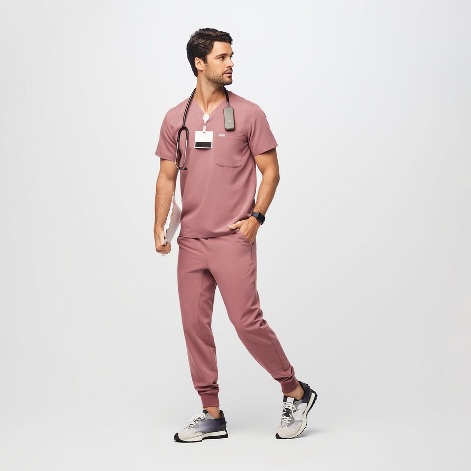 Men's Leon™ Three-Pocket Scrub Top - Mauve · FIGS