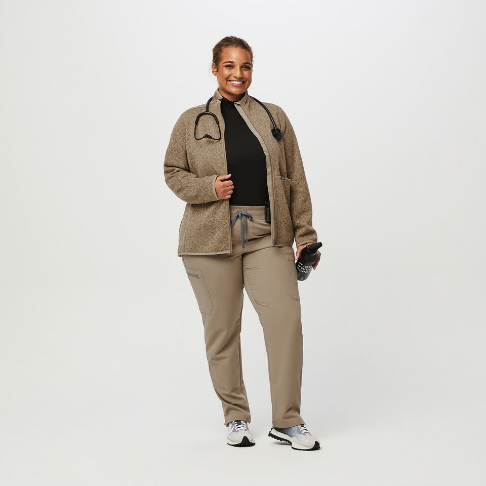 Women’s On-Shift Sweater Knit Jacket™ - Heather Latte · FIGS