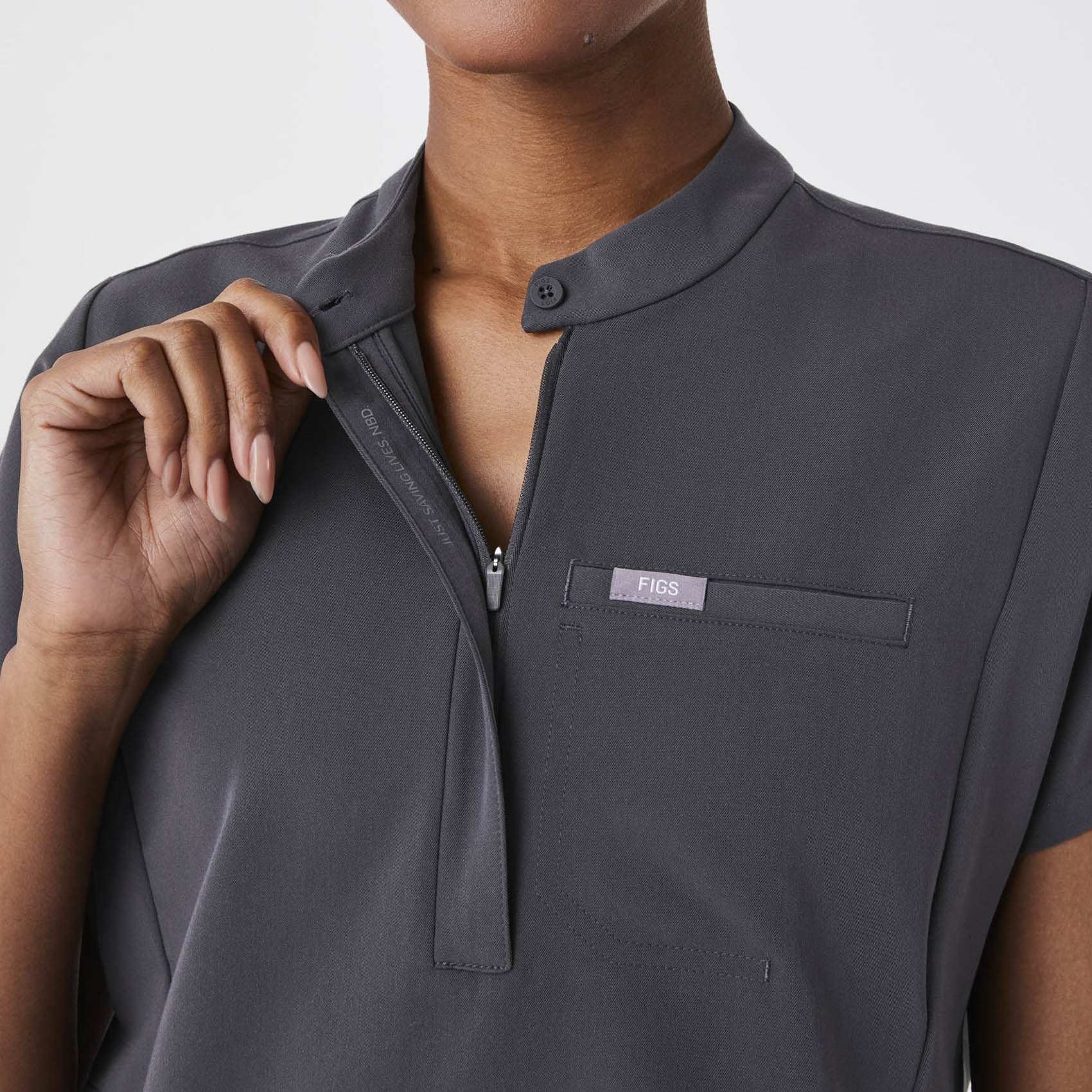 Women's Montex Classic Scrub Top - Charcoal · FIGS
