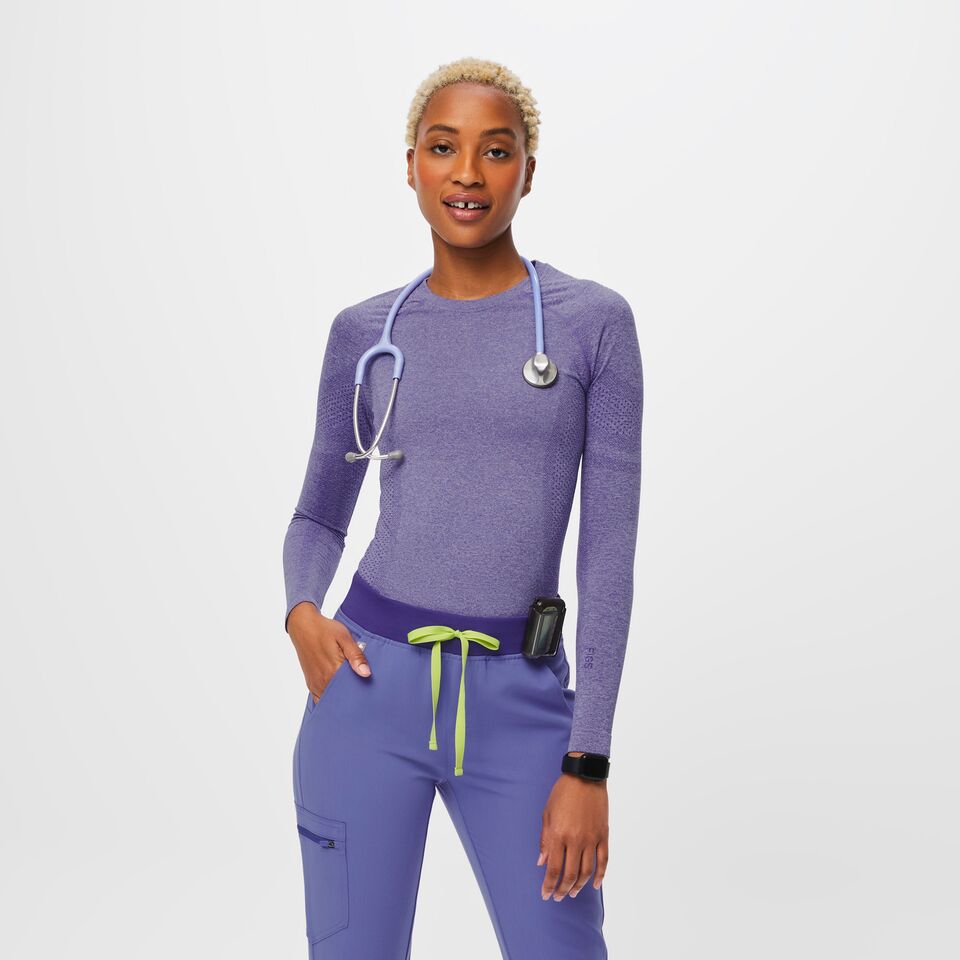 Women's Salta Seamless Longsleeve Underscrub - Blueberry · FIGS