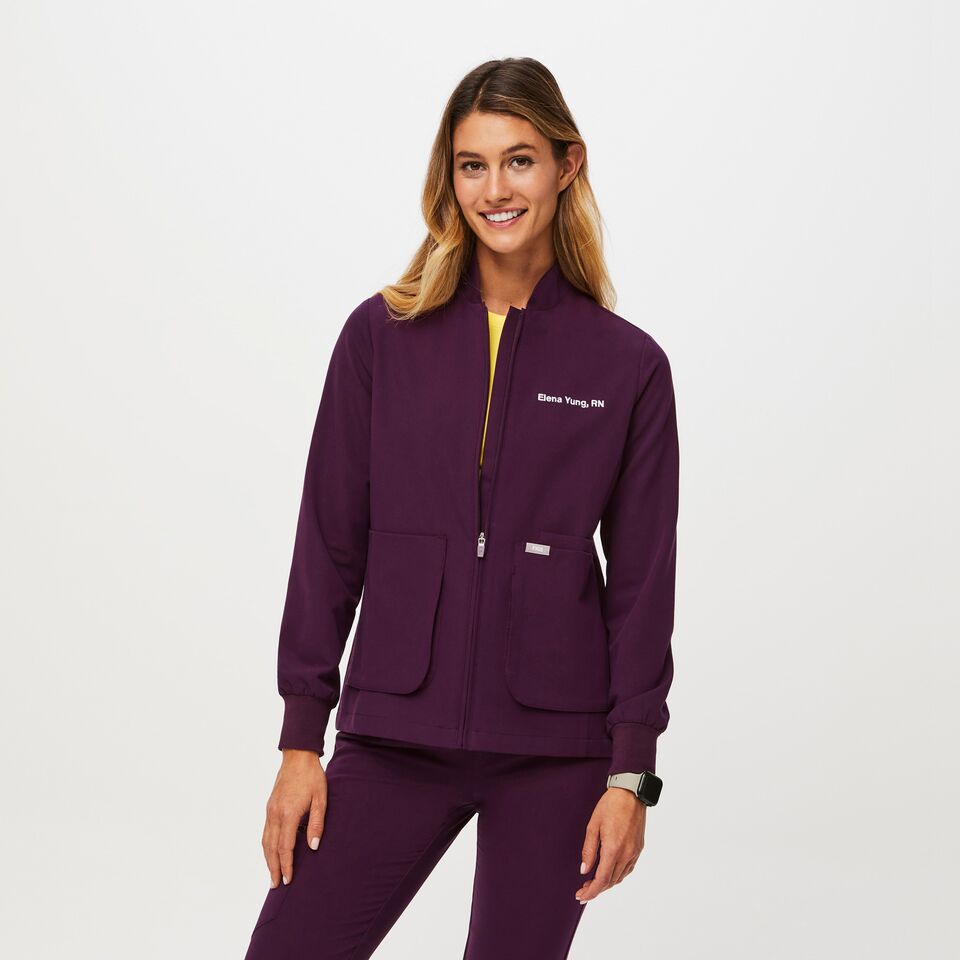 Women's Sebina Scrub Jacket - Deep Purple · FIGS