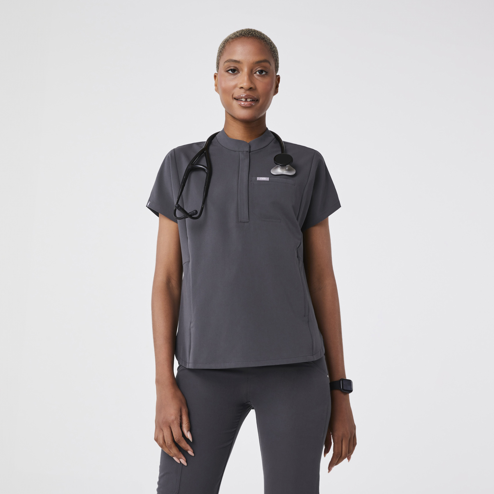 Women's Montex Classic Scrub Top - Charcoal · FIGS