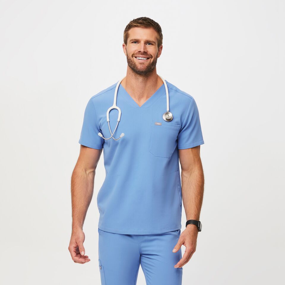 Men's Chisec Three-Pocket Scrub Top™ - Ceil Blue · FIGS