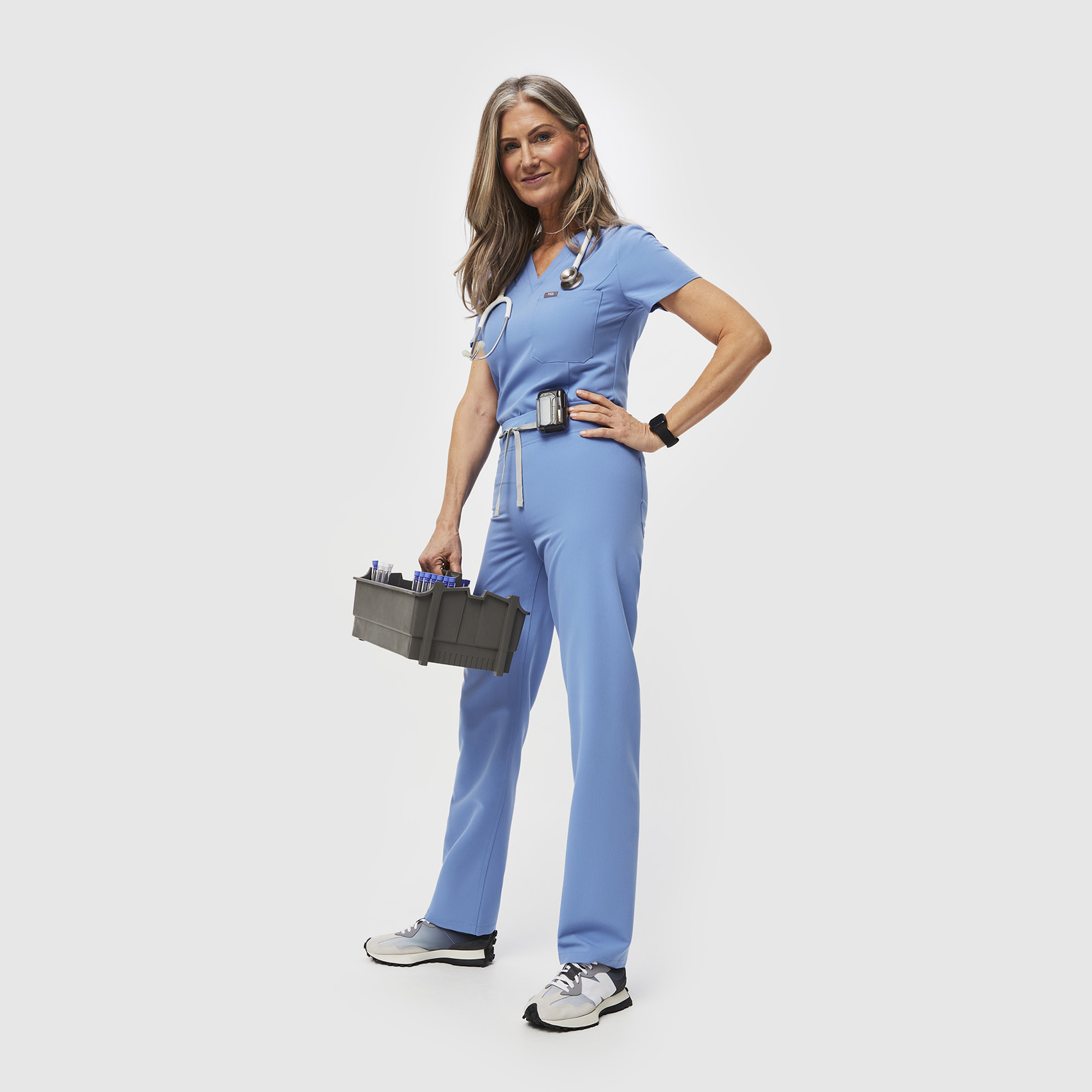 Women’s Livingston High-Rise Straight-Leg Scrub Pant™ - Ceil Blue · FIGS
