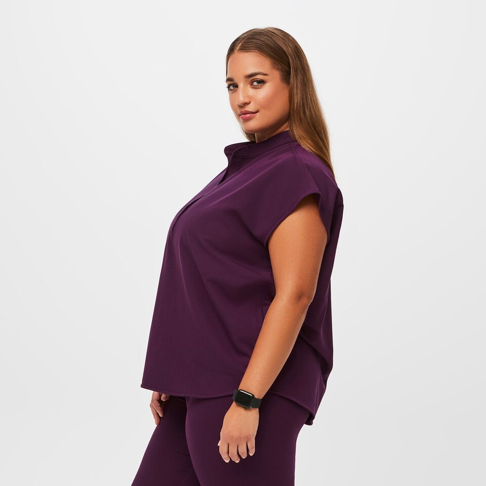 Women's Rafaela Oversized Scrub Top™ - Deep Purple · FIGS