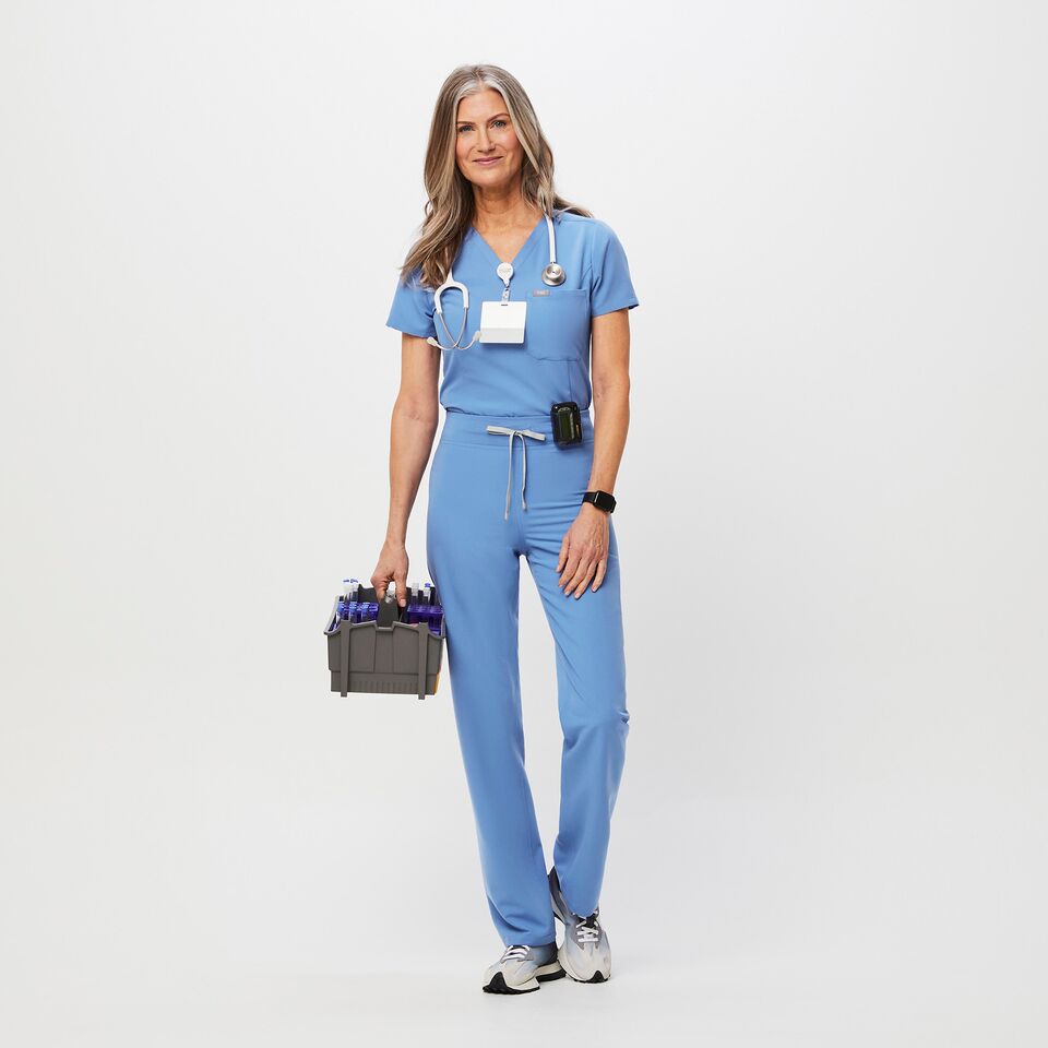 Women’s High Waisted Livingston Scrub Pants™ - Ceil Blue · FIGS