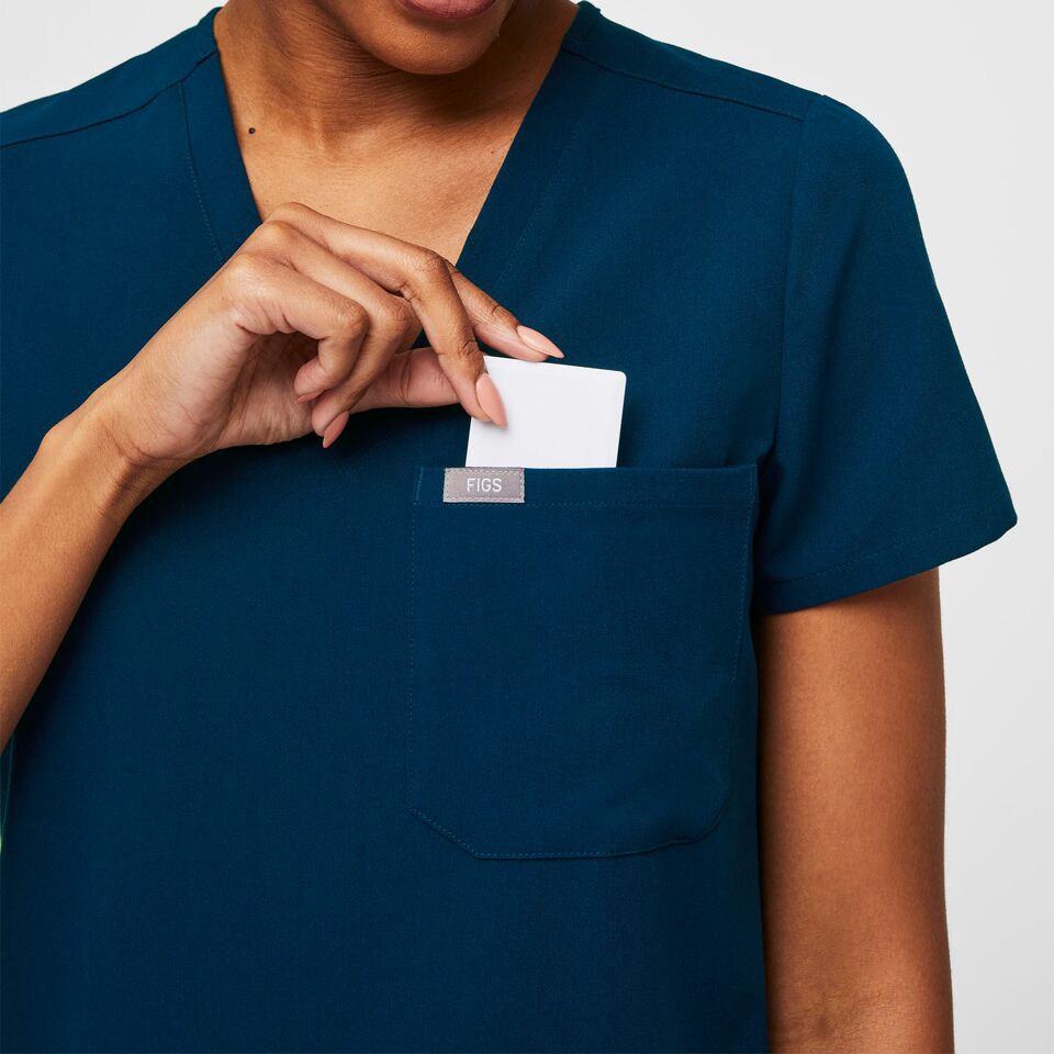 Women's Catarina One-Pocket Scrub Top™ - Deep Reef · FIGS