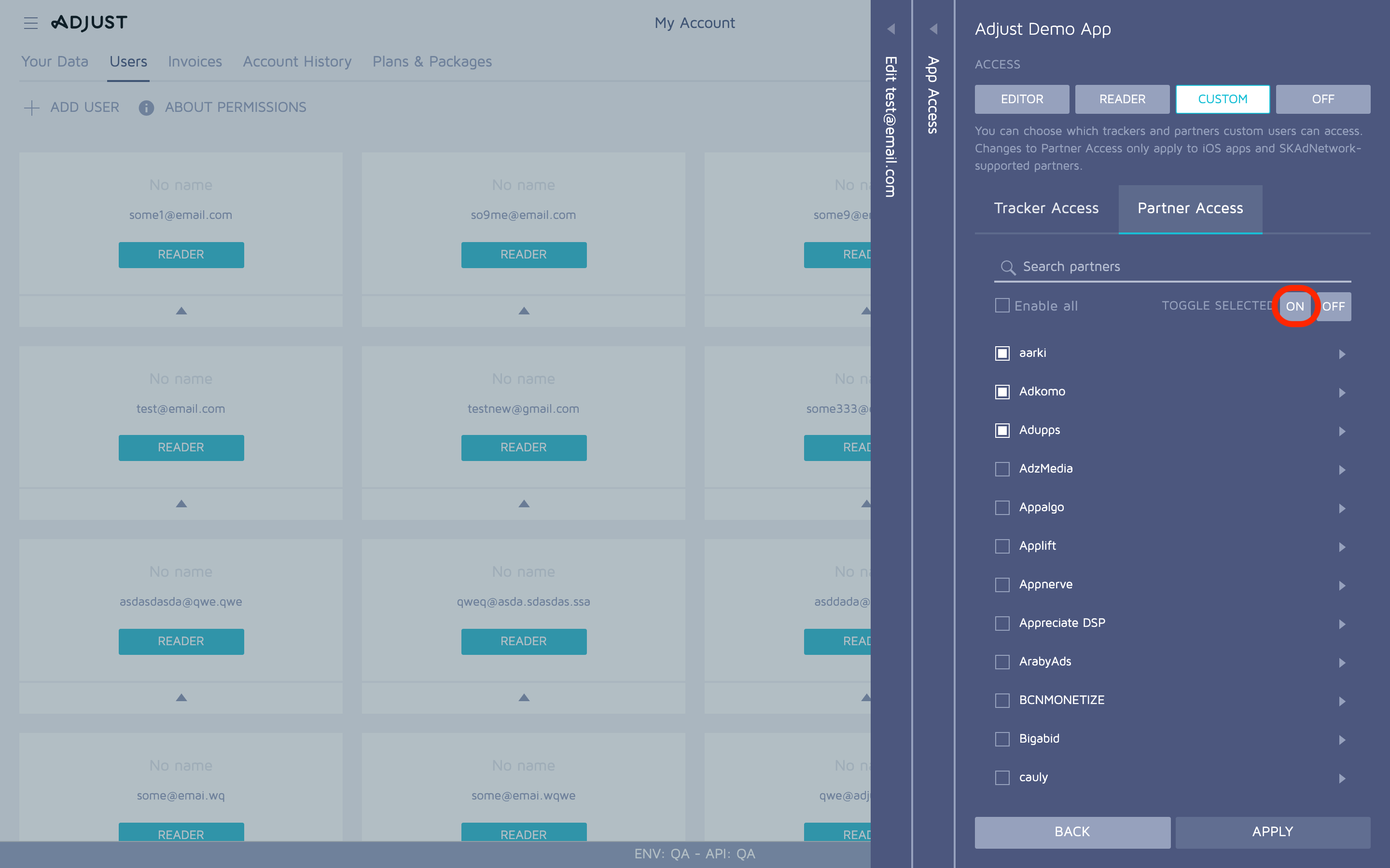 Set Up Limited Partner Level Permissions Adjust Help Center