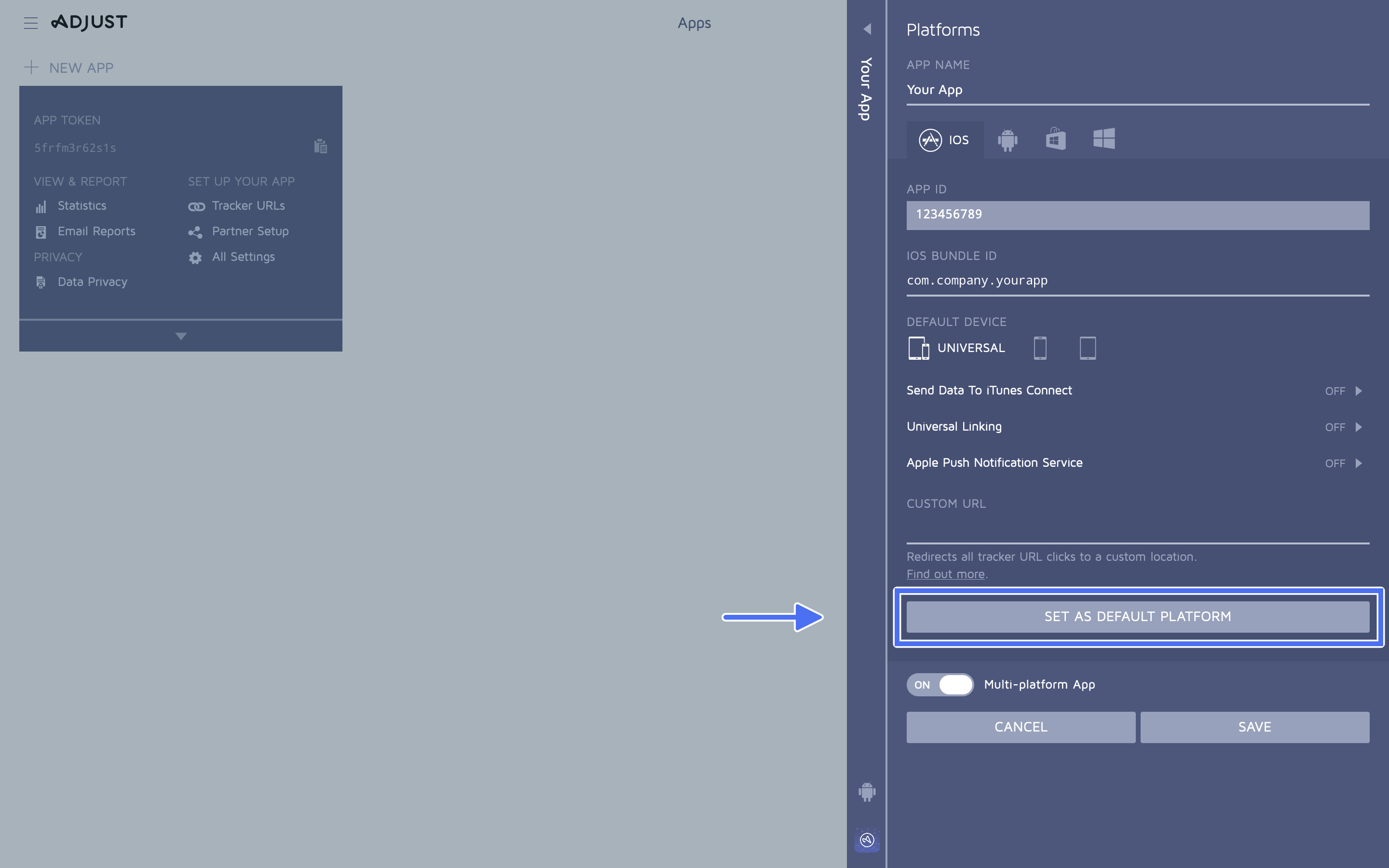 Add a new app - Adjust Help Center