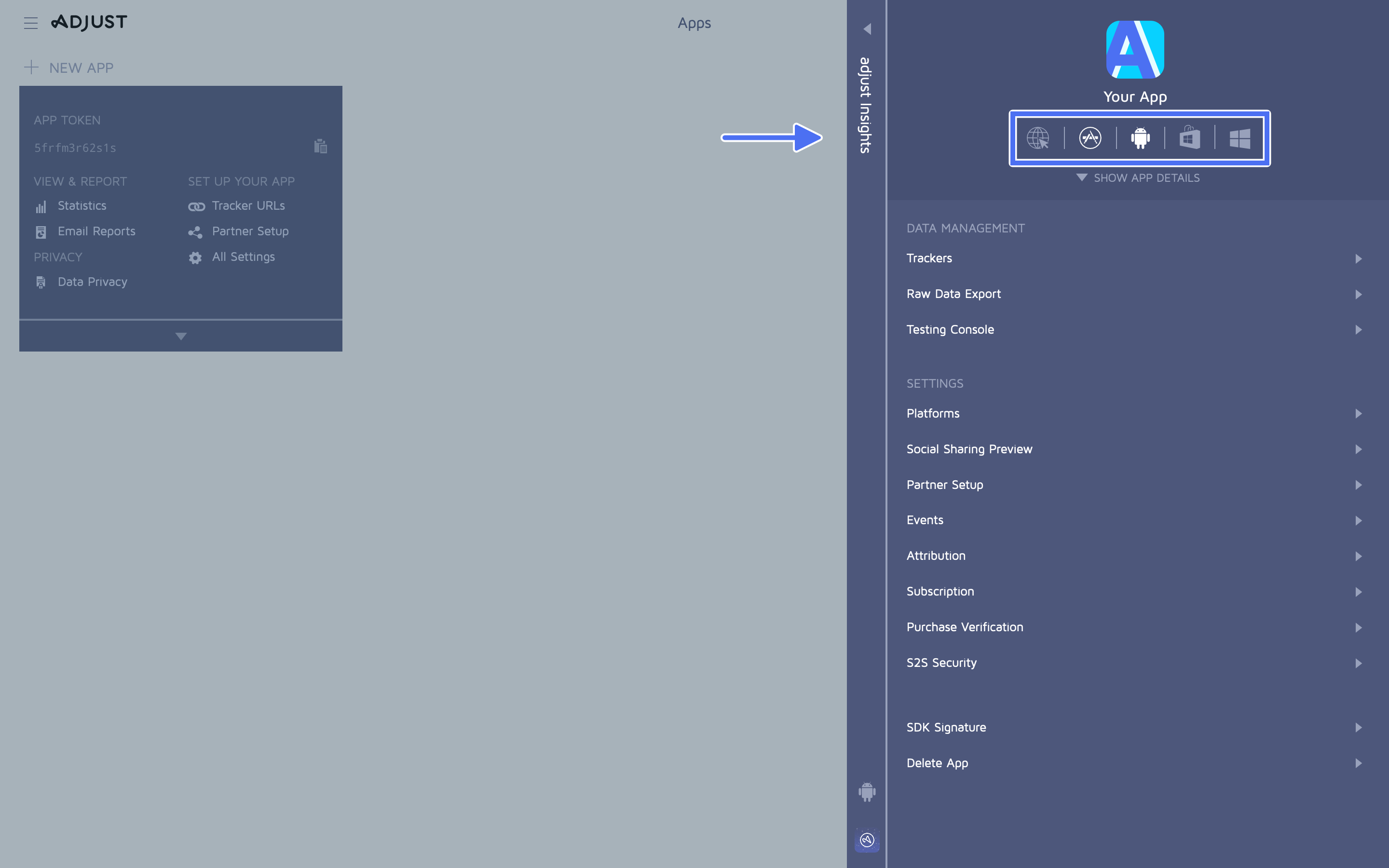 Add a new app - Adjust Help Center