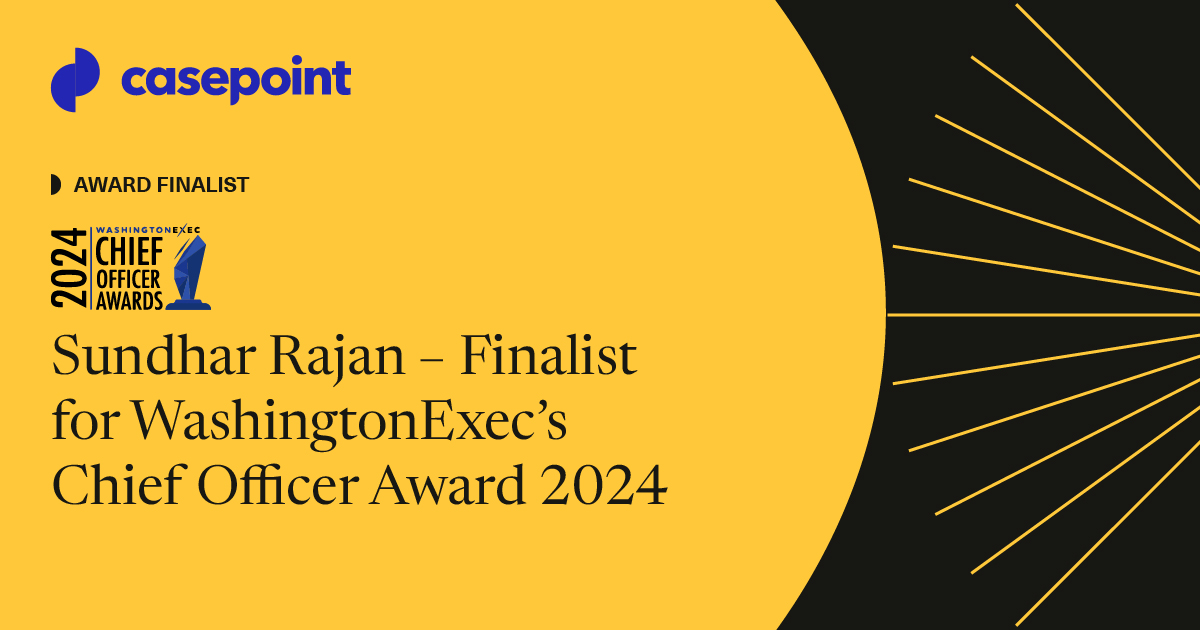 Sundhar Rajan Finalist at WashingtonExec Award | Casepoint | Casepoint