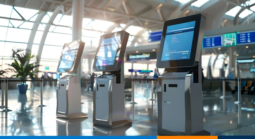 Airport Kiosks and digital signage