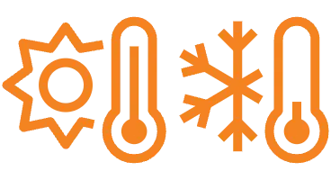 An icon representing operating temperature