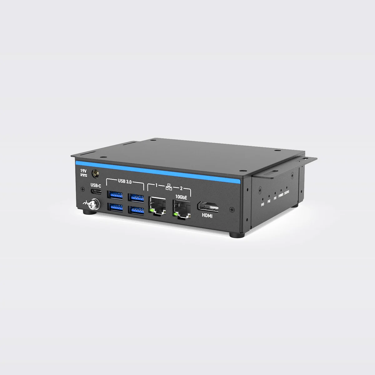 OnLogic FR101 Ultra Small Form Factor Industrial Computer angled view ...