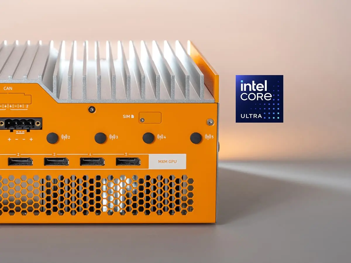 One side of a Helix 520 Series industrial computer from OnLogic with an ...