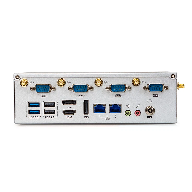 Back of OnLogic MC510-55 view of I/O ports