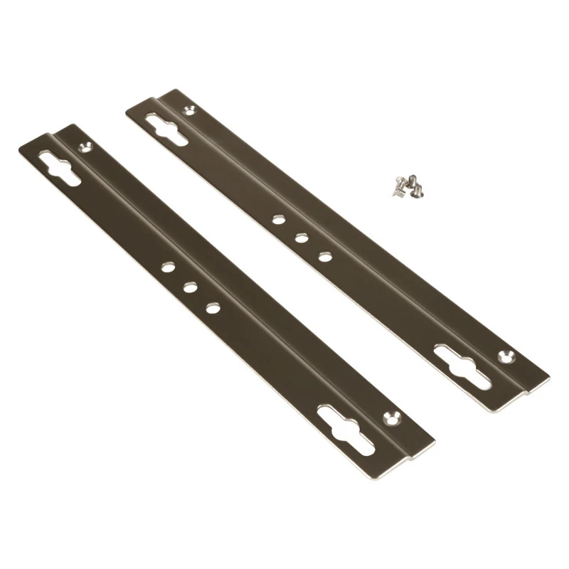 DIN Rail Mounting Clip Set with Brackets - Long, Silver