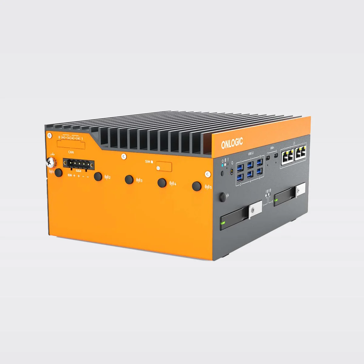 Rugged Fanless Industrial Computer with Dual Hot-Swap Storage