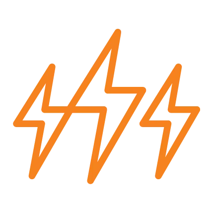 Icon of lightning bolts representing power