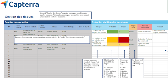 Modèle excel gratuit de tableau de gestion des contrats