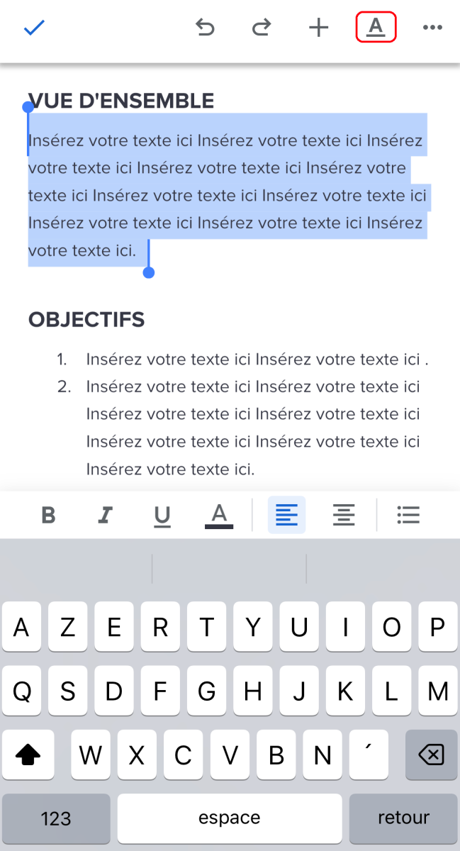 Comment barrer du texte dans Google Docs