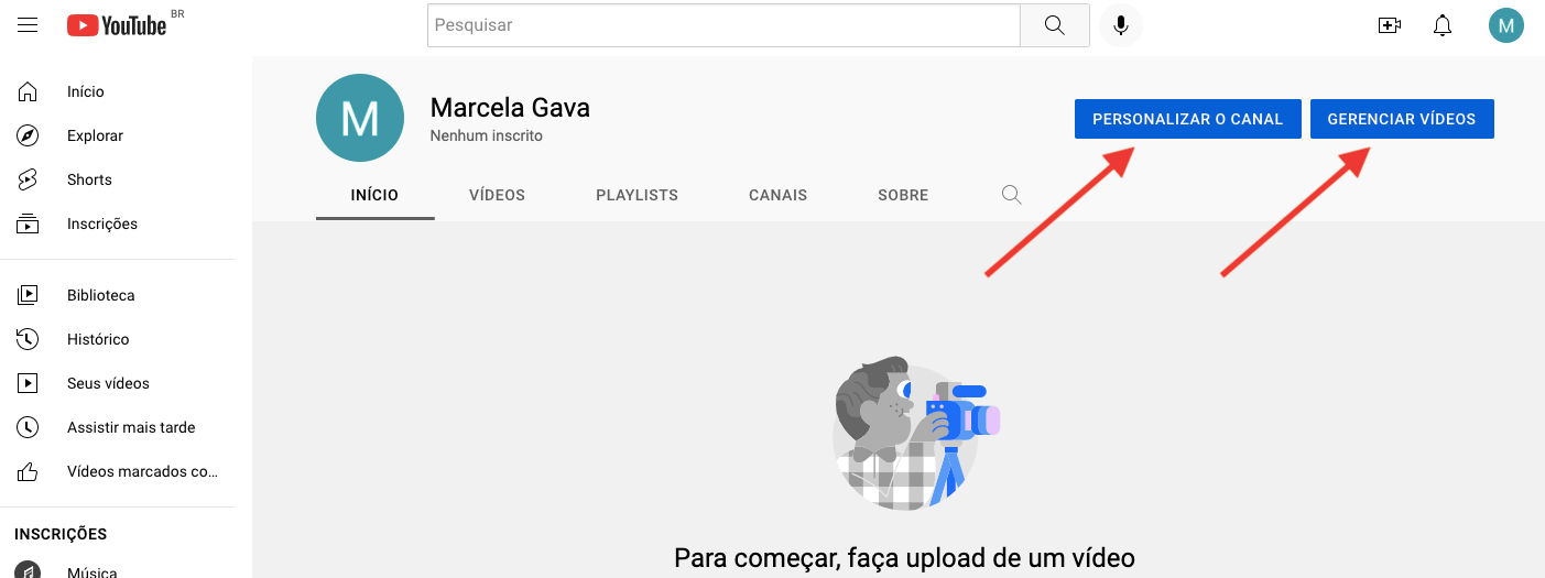 Como abrir um canal no YouTube