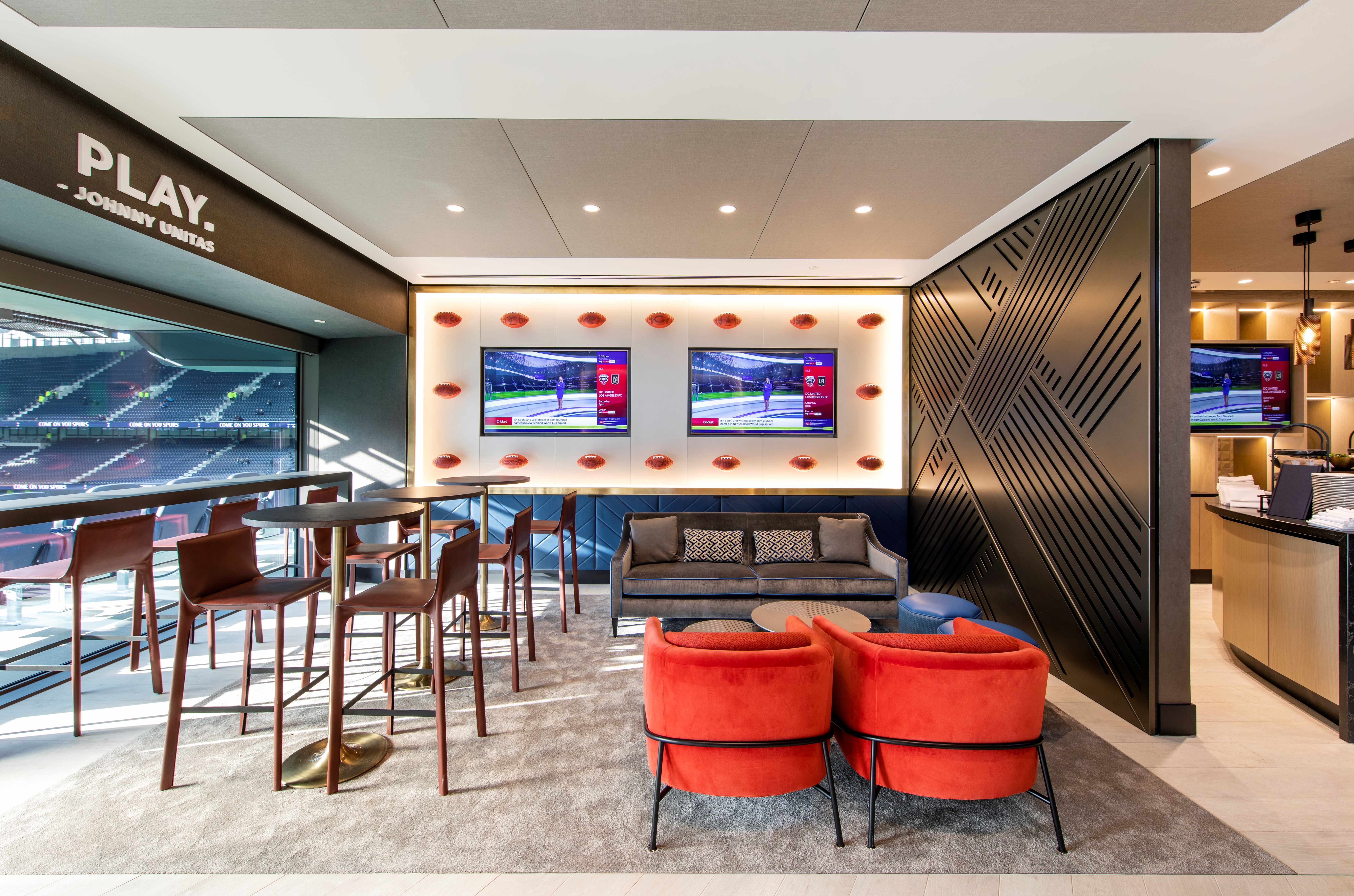 Kvadrat Soft Cells panels used in the NFL SUITE 2 at Spurs Stadium