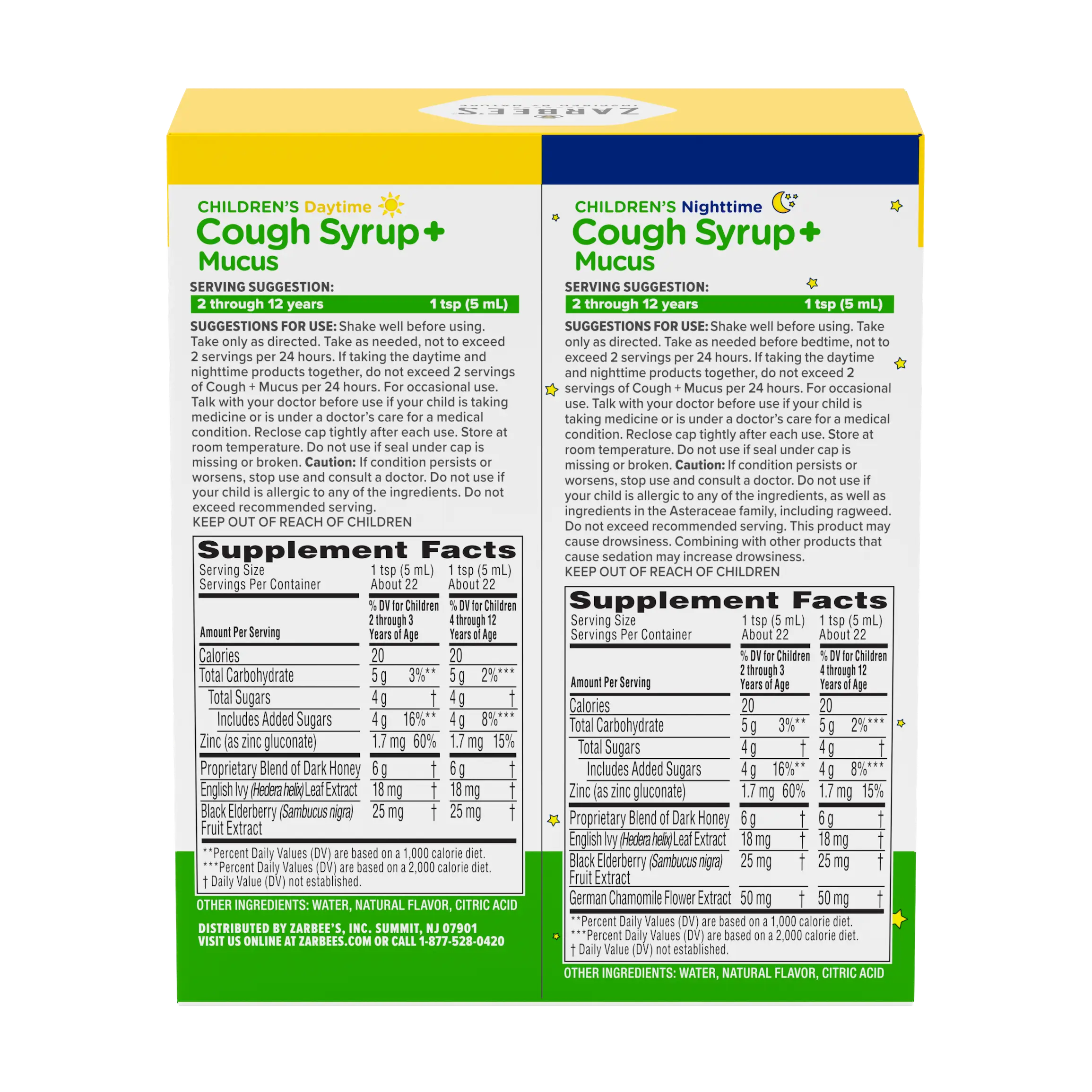 Kid's Cough Syrup + Mucus Daytime/Nighttime Value Pack | Zarbee's®