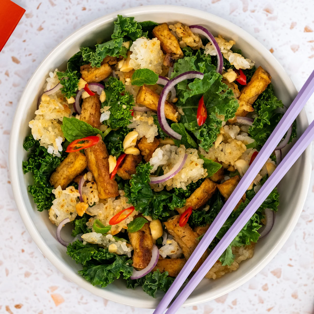 Marinated Crispy Tofu Rice Salad | Cauldron