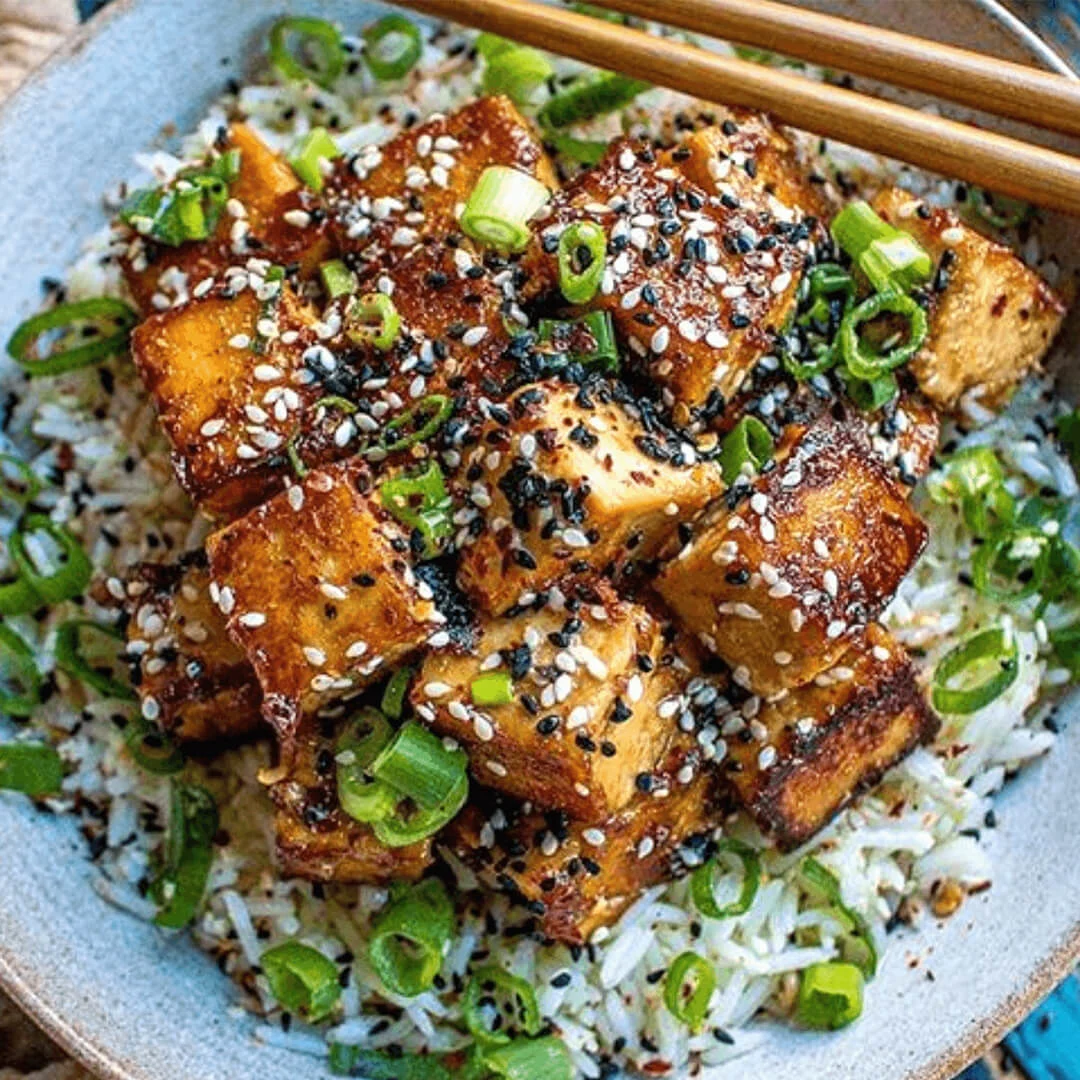 Sticky Tofu Rice Bowl Recipe | Cauldron