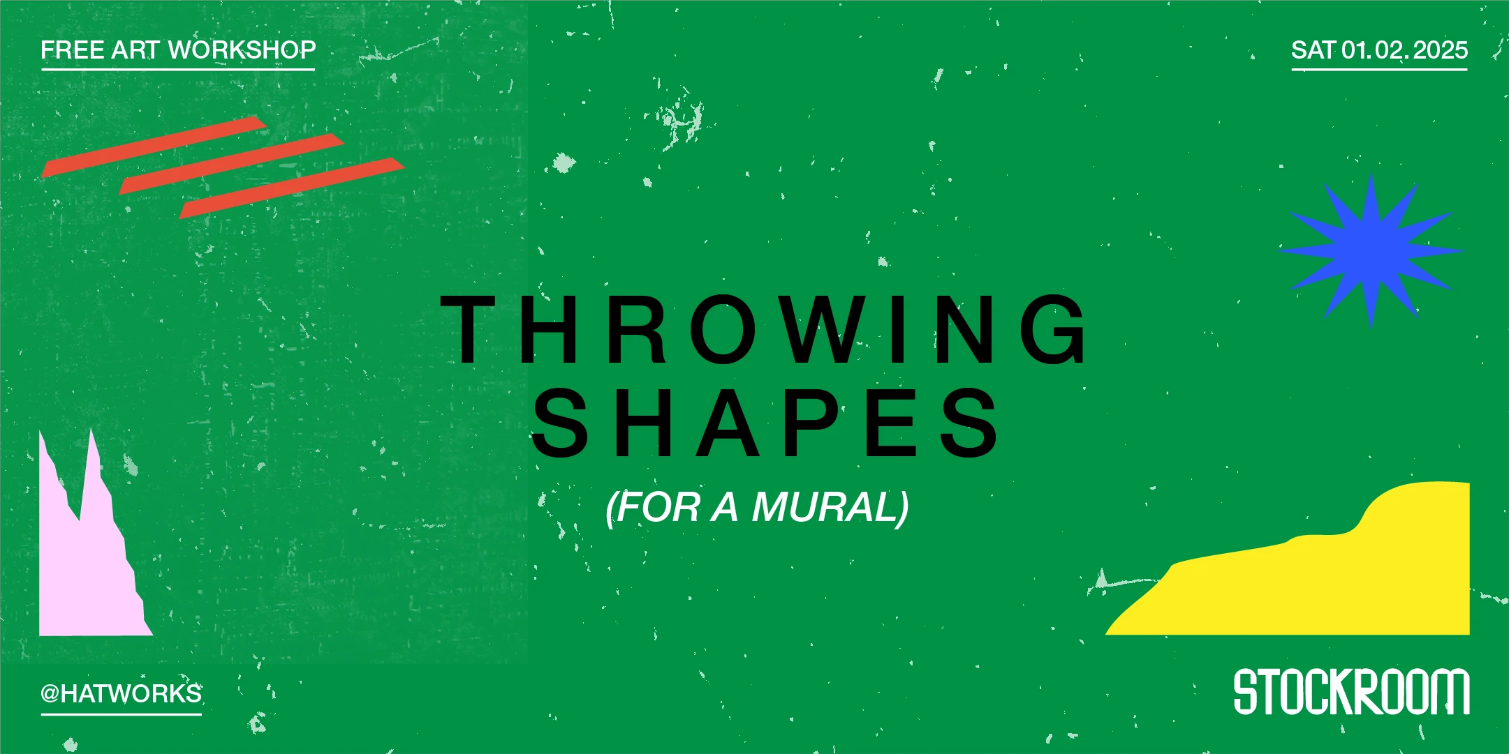 Throwing Shapes: A graphic mural by Mike and Sian at Stockroom - Stockroom