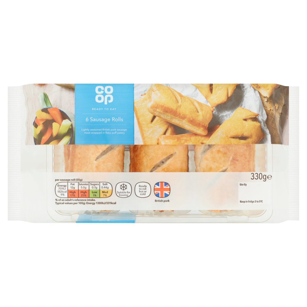 Co-op 6 Sausage Rolls 330g - Co-op