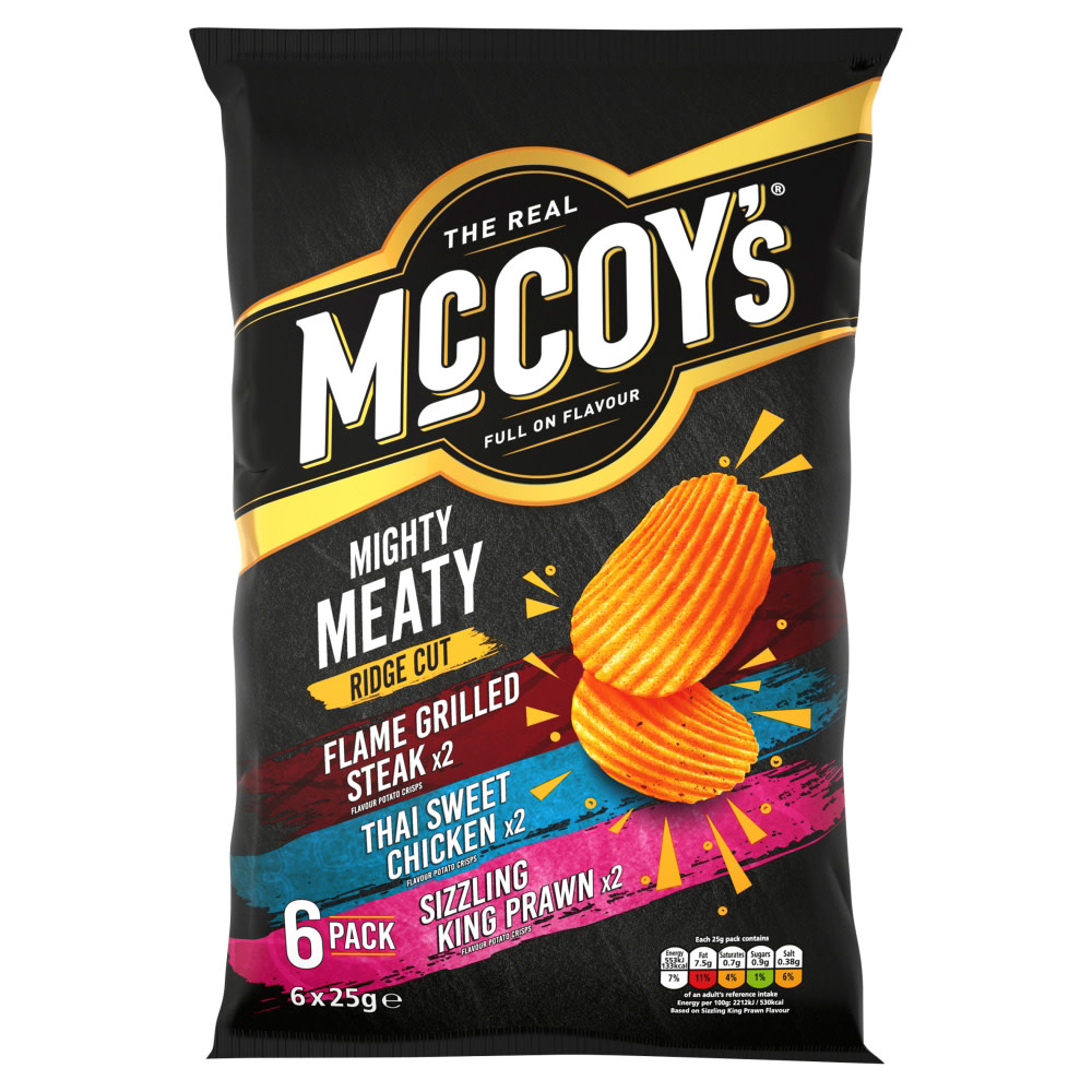 McCoy's Mighty Meaty Variety Multipack Crisps 6 Pack - Co-op