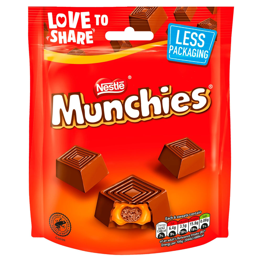 Nestlé Munchies Milk Chocolate & Caramel Sharing Bag 104g - Co-op