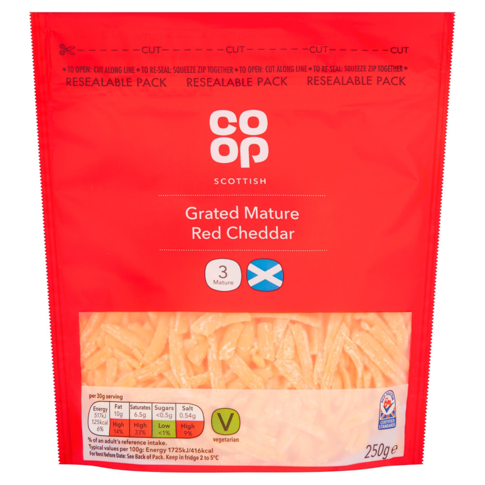 Co-op Scottish Grated Mature Red Cheddar 250g - Co-op