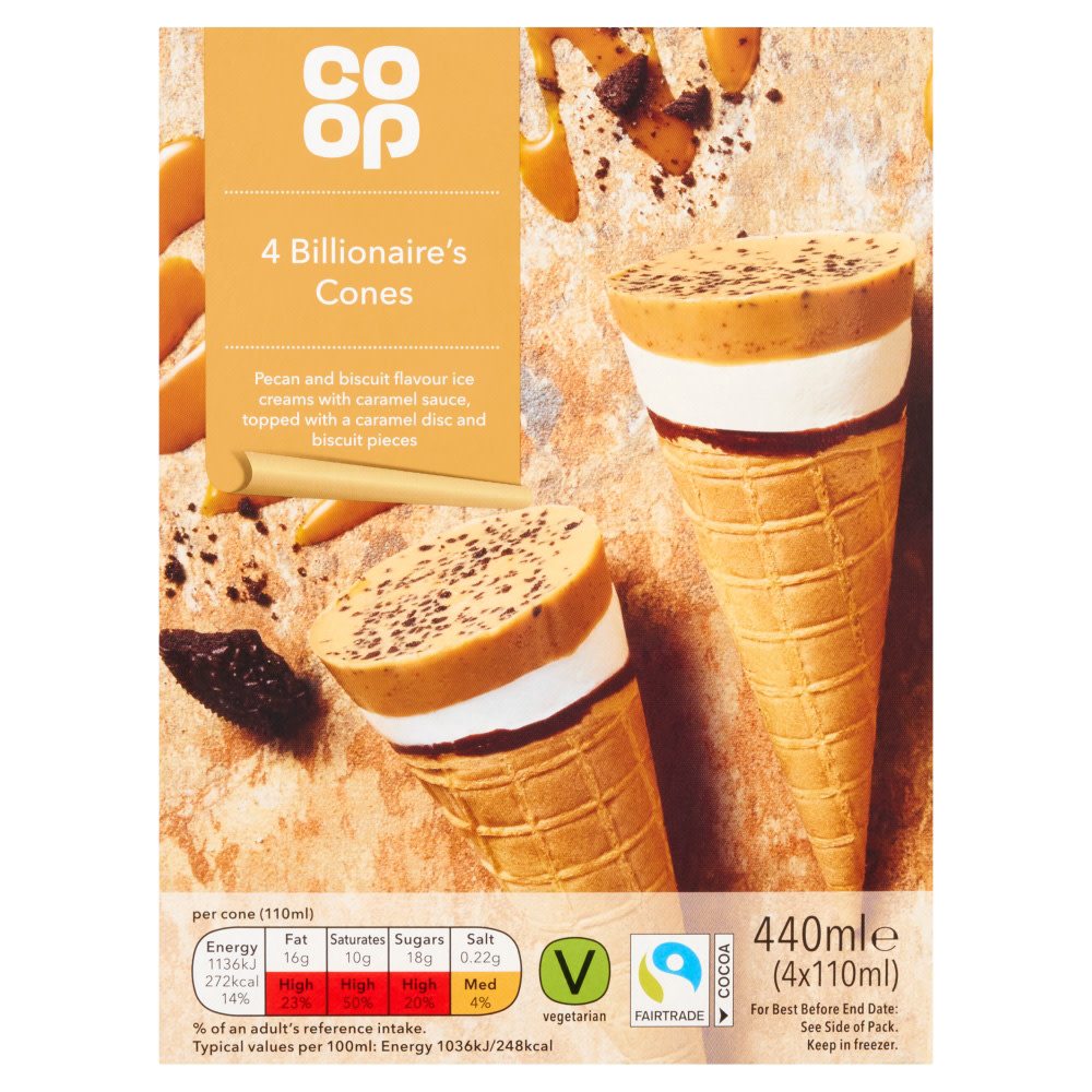 Co-op Billionaire's Cone 4pk - Co-op