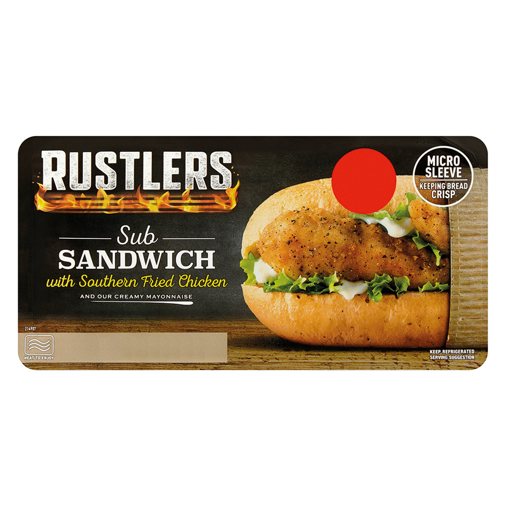 Rustlers Southern Fried Chicken Sub 158g - Co-op