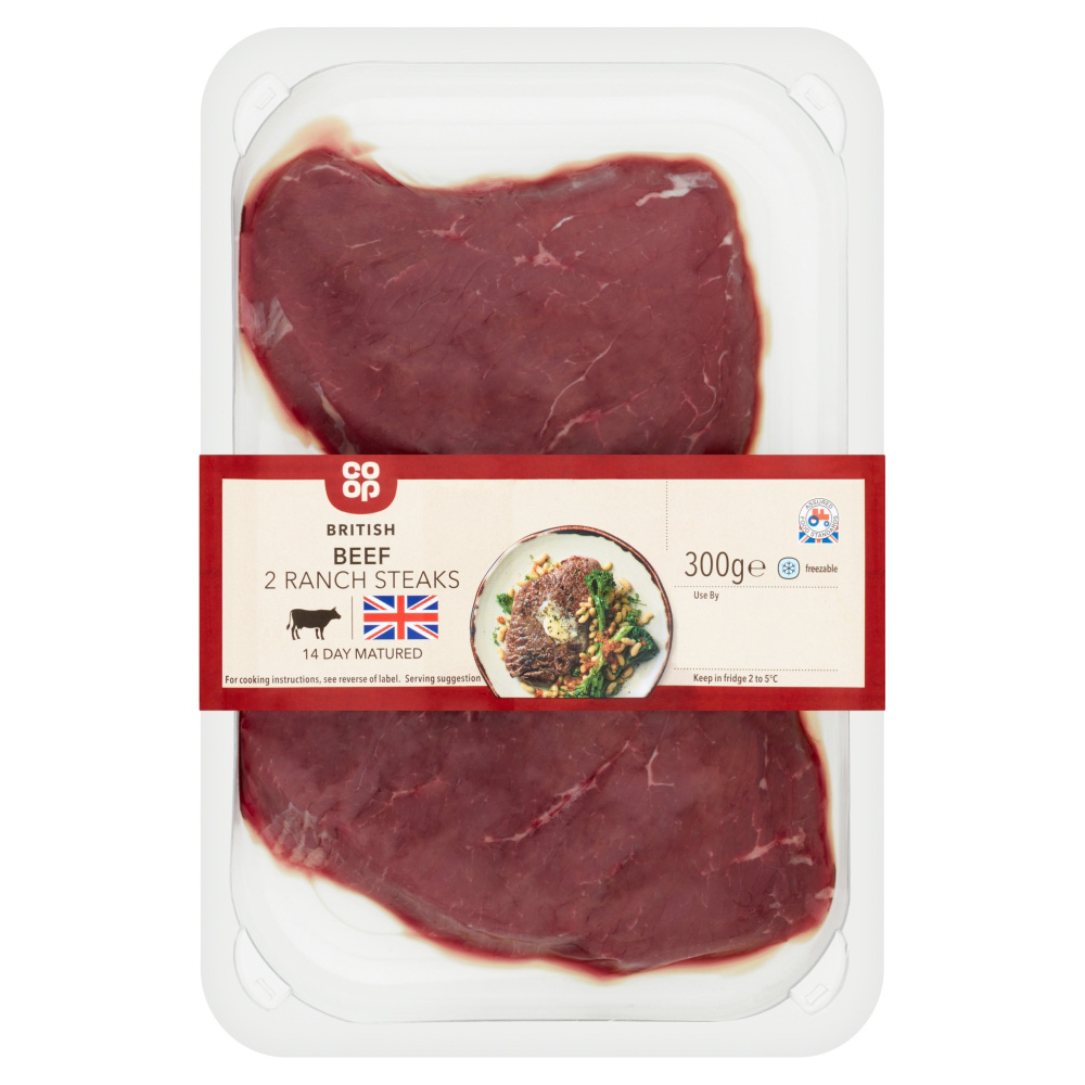 Co-op British Beef 2 Ranch Steaks 300g - Co-op