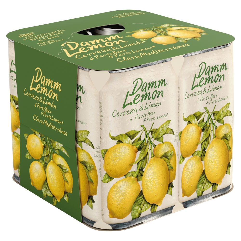Damm Lemon Lemon Flavoured Beer 4 x 330ml - Co-op
