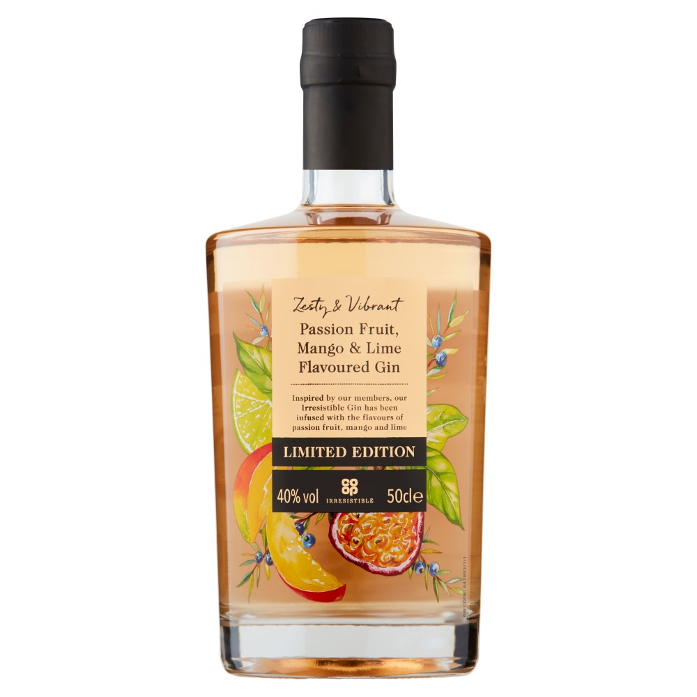 Co-op Irresistible Passion Fruit, Mango & Lime Flavoured Gin 50cl - Co-op