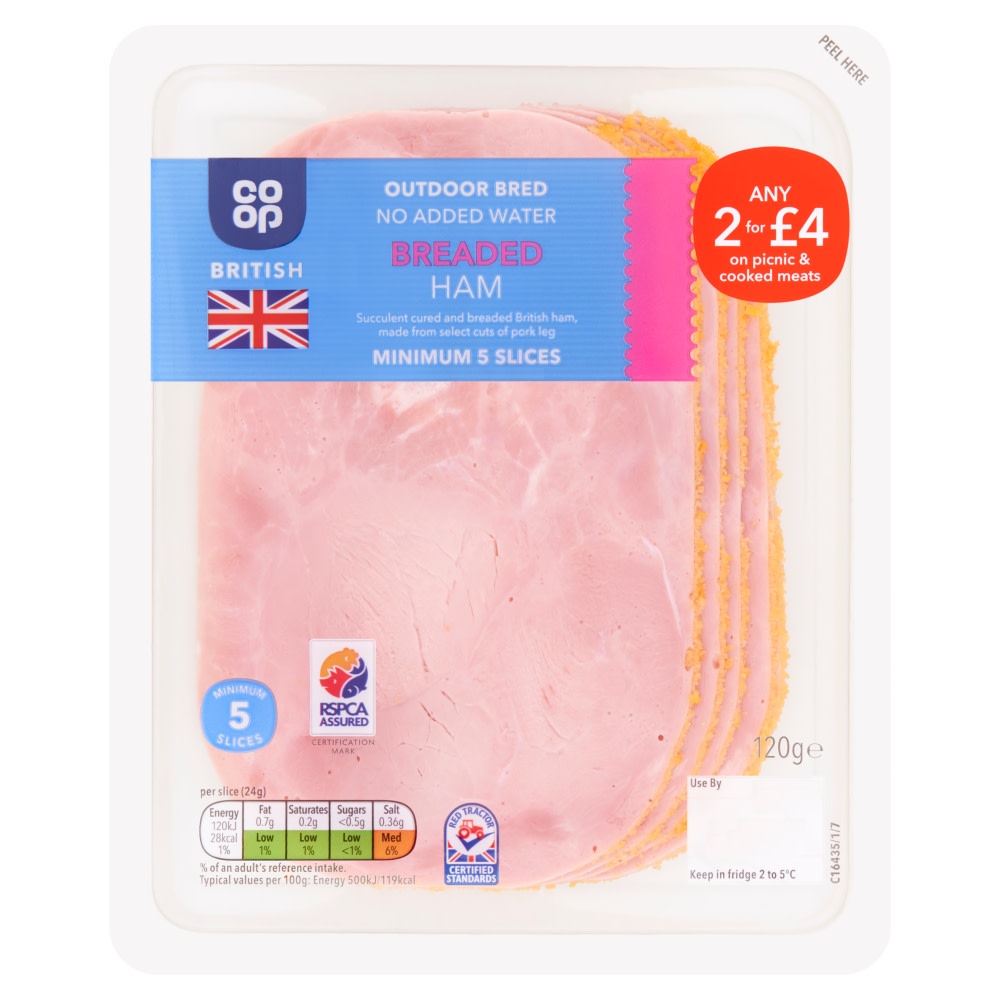 Co-op British Naw Breaded Ham 120g - Co-op